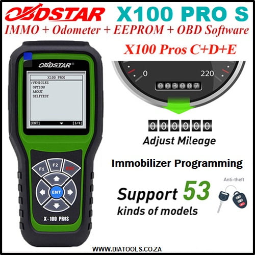 OBDStar X100 PRO S Auto Key Programmer (C+D+E Model) - DIATOOLS
