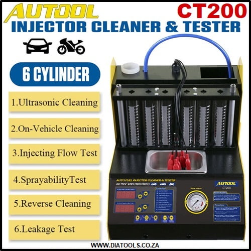 Autool CT200 Ultrasonic 6 Cylinder Fuel Injector Cleaner & Tester